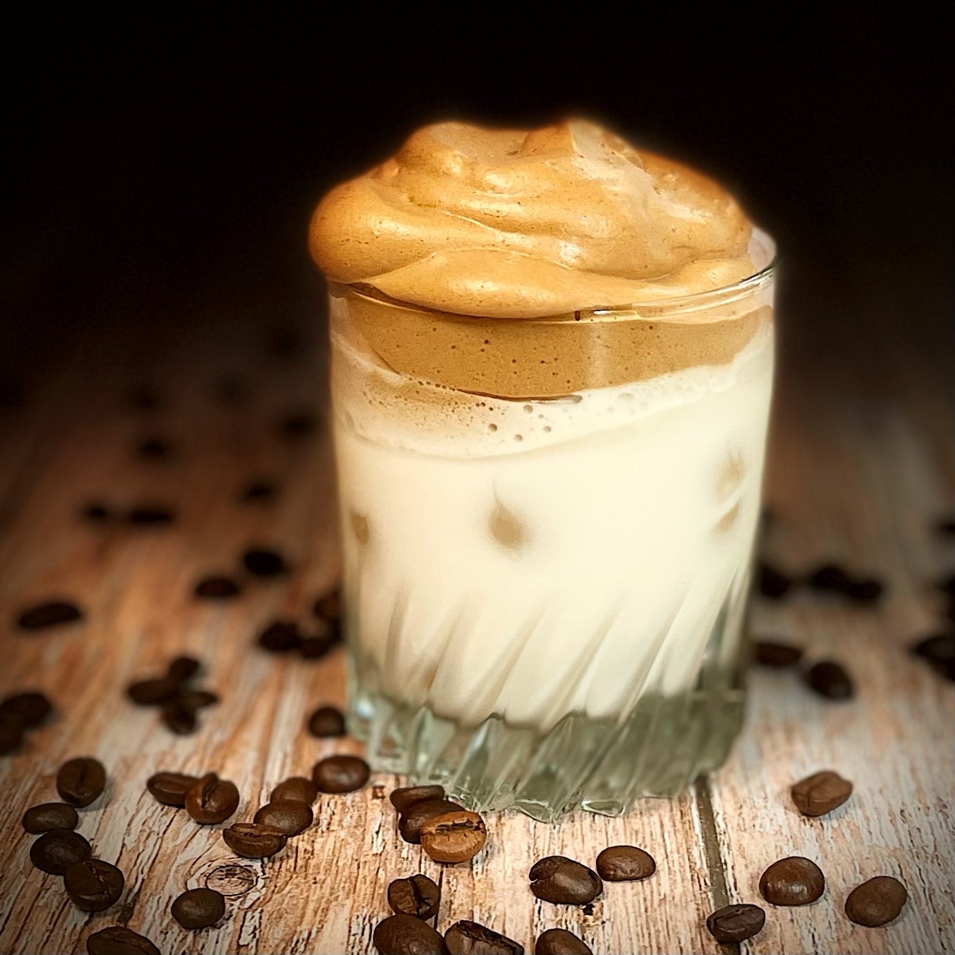 Chocolate Peanut Butter Dalgona Smoothie - inspirationapron.com